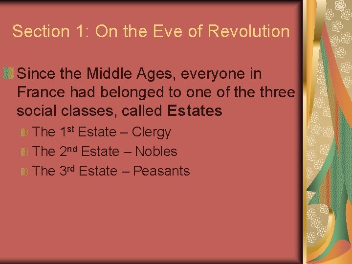 The French Revolution Napoleon Section 1 On the