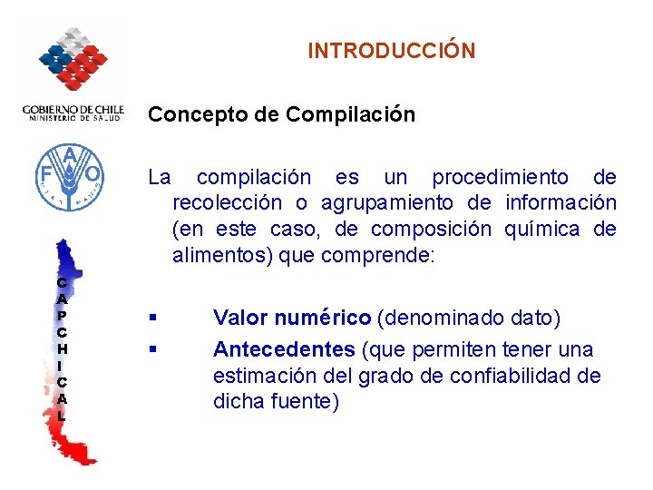 COMPILACIN DE DATOS TALLER NACIONAL SOBRE PRINCIPIOS BSICOS