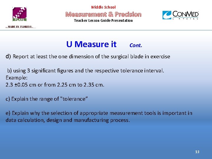 Middle School Measurement Precision Teacher Lesson Guide Presentation