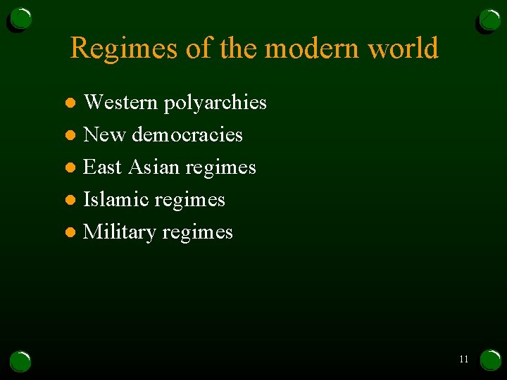 Chapter 2 Government Systems and Regimes 1 Key