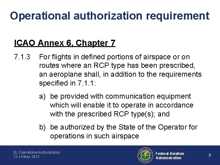 Performance Based Communication and Surveillance PBCS Data Link