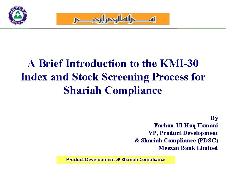 A Brief Introduction to the KMI30 Index and