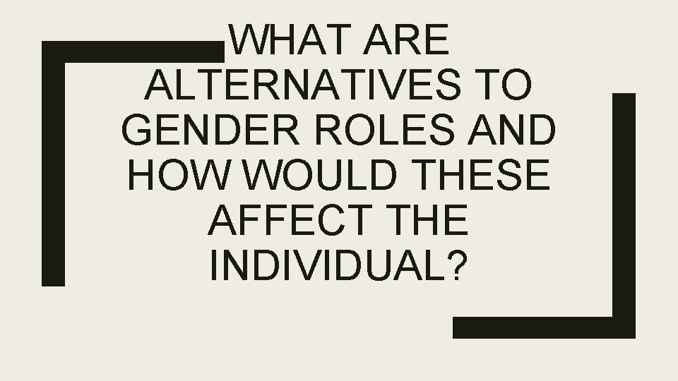 GENDER ROLES EMILY KENNEDY Main Claim Gender roles