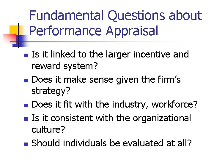Performance Appraisal Management Morgan Stanley Rob Parson Questions