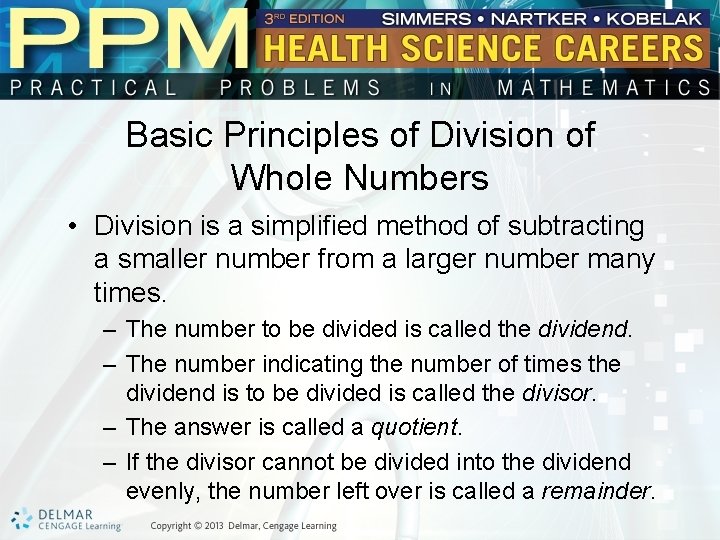 Unit 4 Division of Whole Numbers Basic Principles