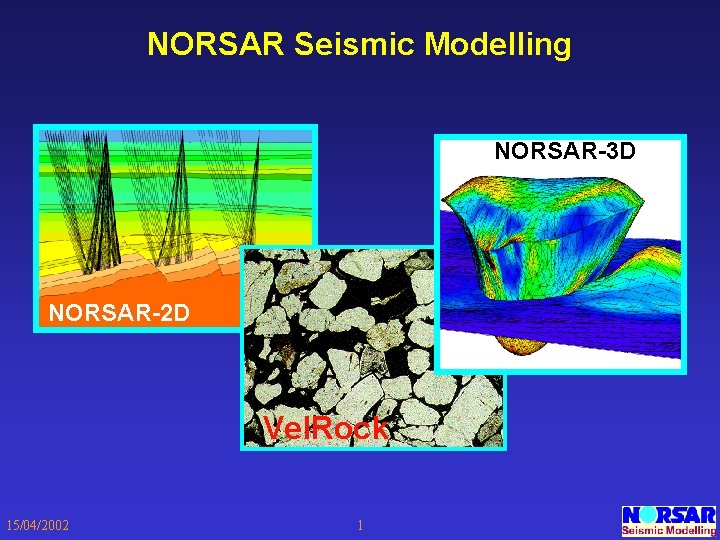 NORSAR Seismic Modelling NORSAR3 D NORSAR2 D Vel