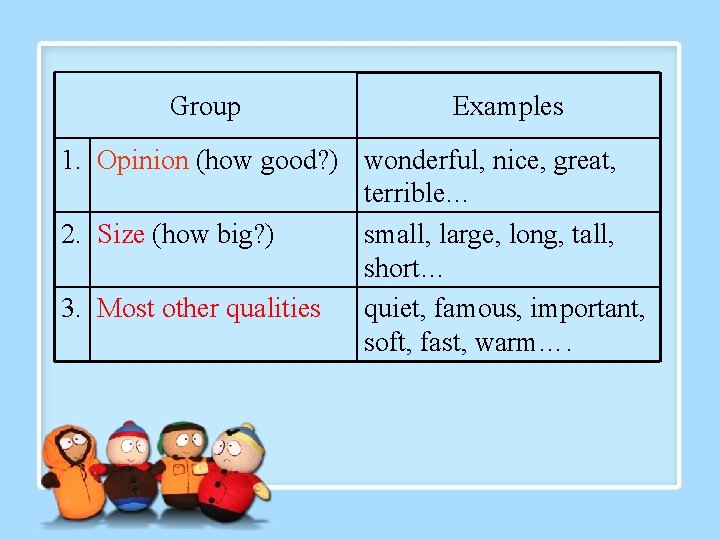 We can use more than one adjective before