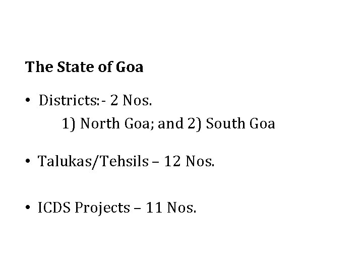 Goa State ICDS Annual Programme Implementation Plan APIP