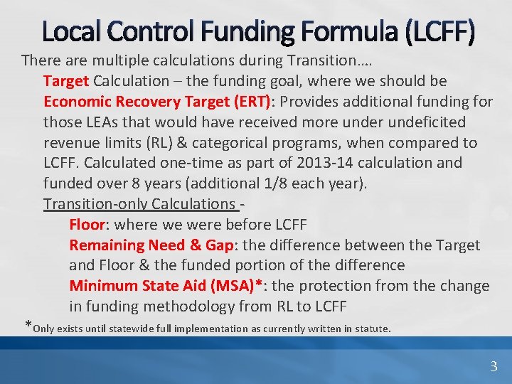 Minimum Proportionality Percentage the LCFF Calculation 1 Local