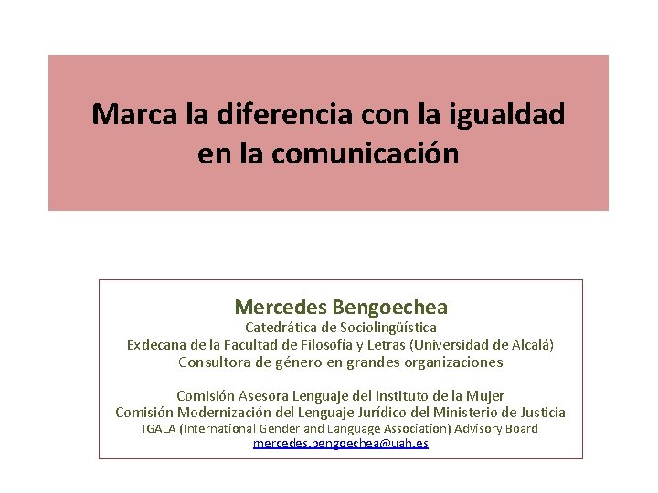 Marca la diferencia con la igualdad en la