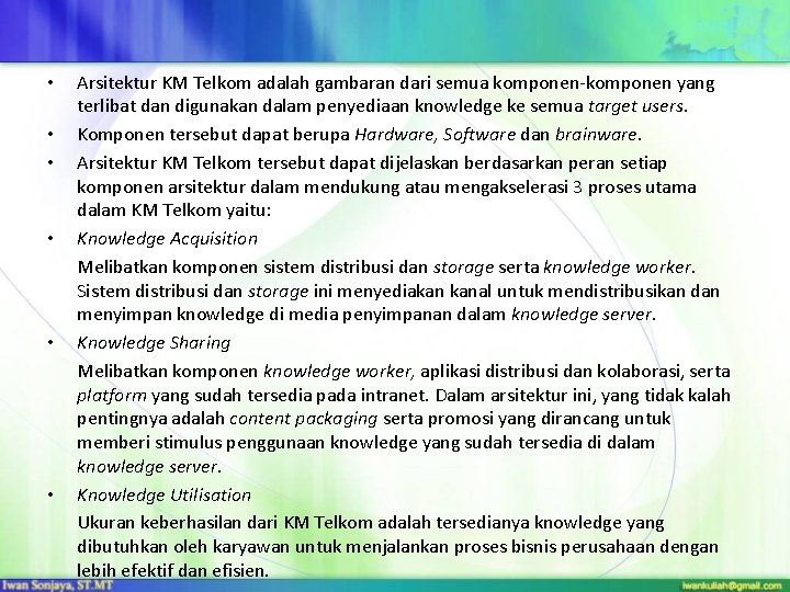 Arsitektur Knowledge Management Kuliah III Tujuan dan Definisi