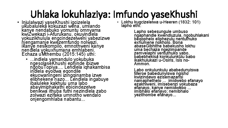 Inkolelo yokuphila ungunaphakade eAlkabulan Afrika Umnyombo wesakhiwo ...