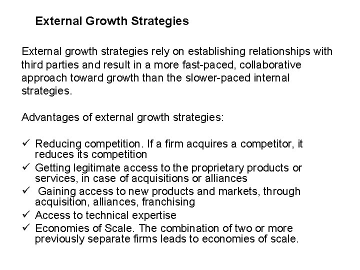 Chapter 7 Managing and growing an entrepreneurial firm