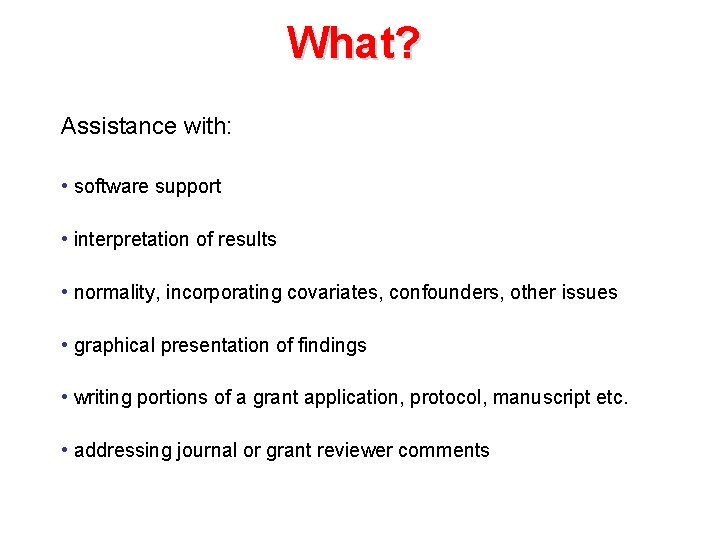 ABCs of Statistical Consultations Tamara Arenovich Tony Panzarella