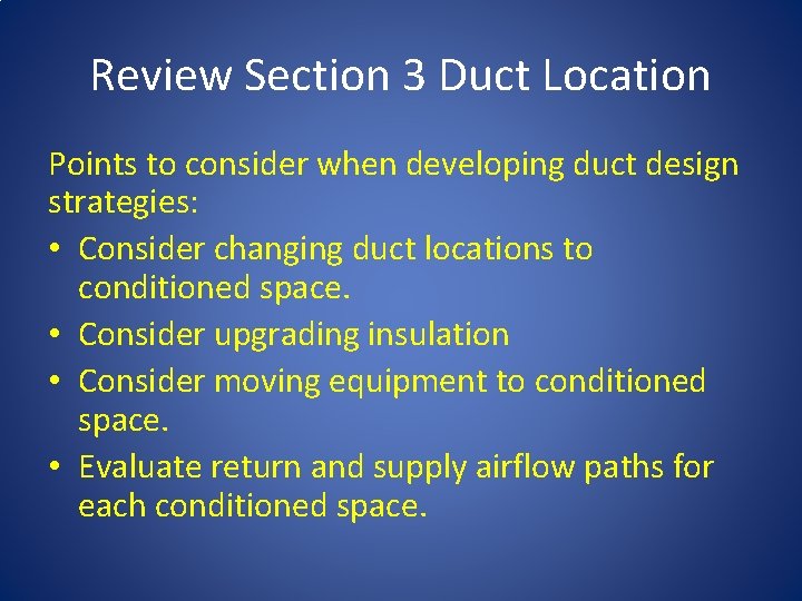 Part 9 Technicians Guide Workbook for Duct Diagnostics