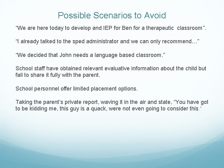 The Dirty Dozen 12 Legal Pitfalls IEP Teams
