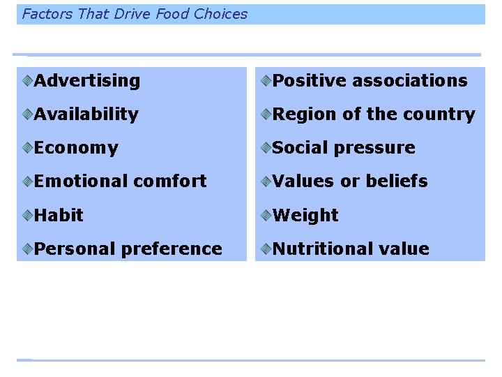 Chapter 1 Food Choices and Health Power Point