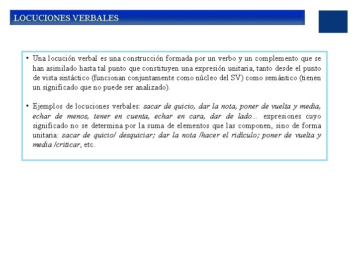 TEMA 6 EL VERBO 1 BACHILLERATO 1 EL