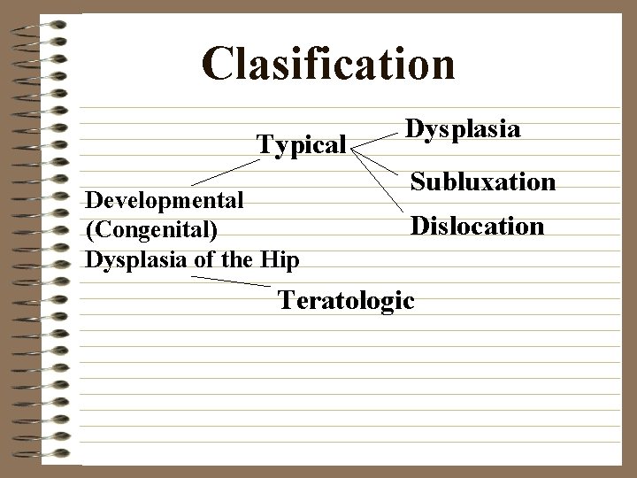 Developmental Congenital Dysplasia of the Hip Natural History