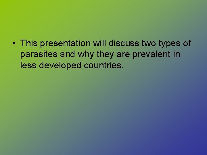 The Parasites of Poverty Cultural affects of Schistosomes