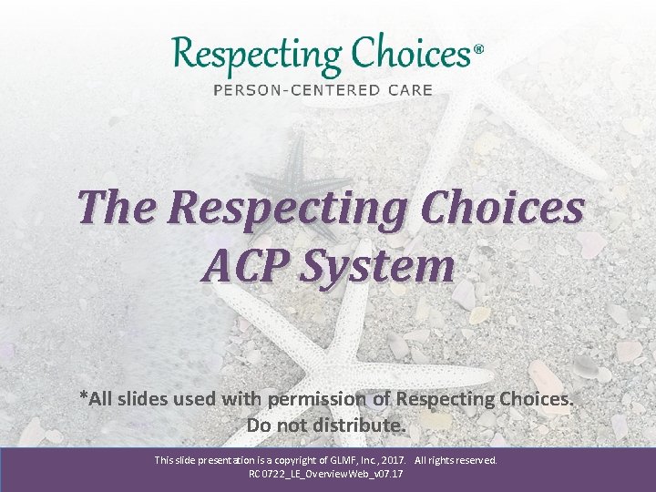 The Respecting Choices ACP System All slides used