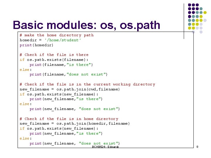 Python Modules and Basic File Parsing BCHB 524