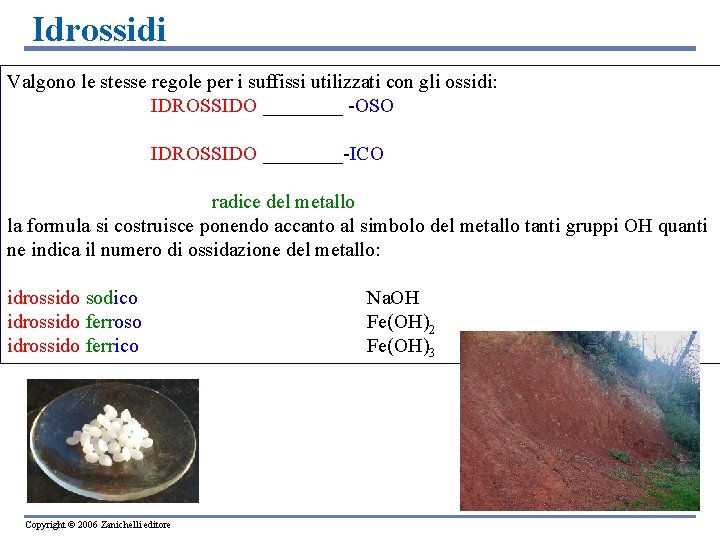 Composti inorganici Copyright 2006 Zanichelli editore Nomenclatura Chimica