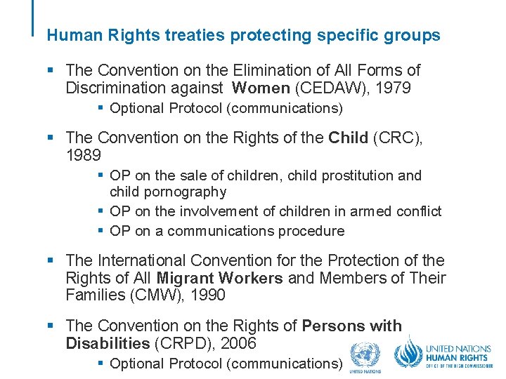 Overview of the International Human Rights System OHCHR