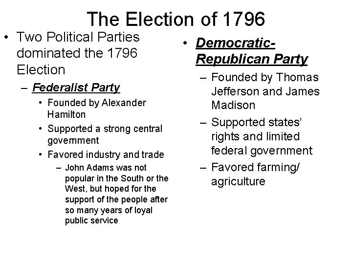 Chapter 7 Section 4 John Adamss Presidency The