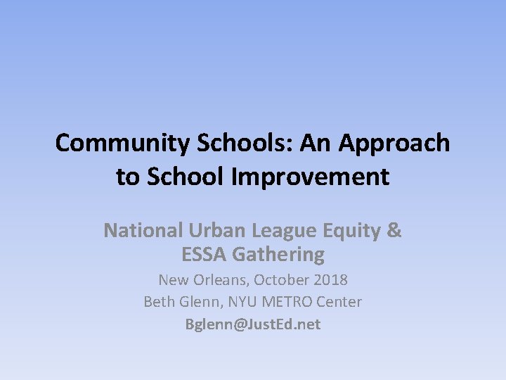 Community Schools An Approach to School Improvement National