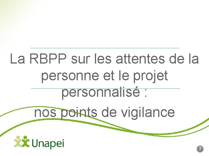 La RBPP sur les Attentes de la personne