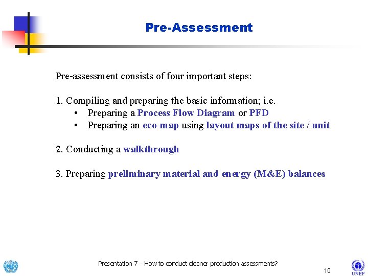 How to conduct cleaner production assessments Presentation 7