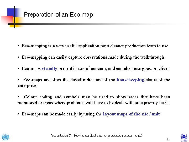 How to conduct cleaner production assessments Presentation 7