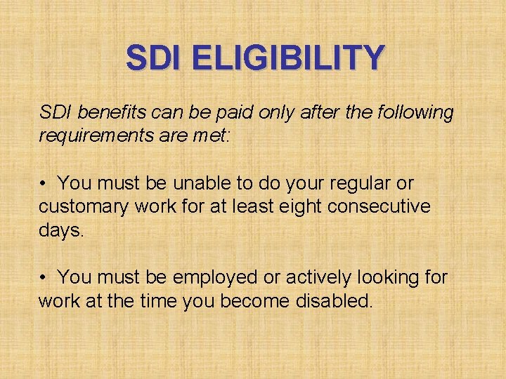 A Brief Introduction to STATE DISABILITY INSURANCE SDI