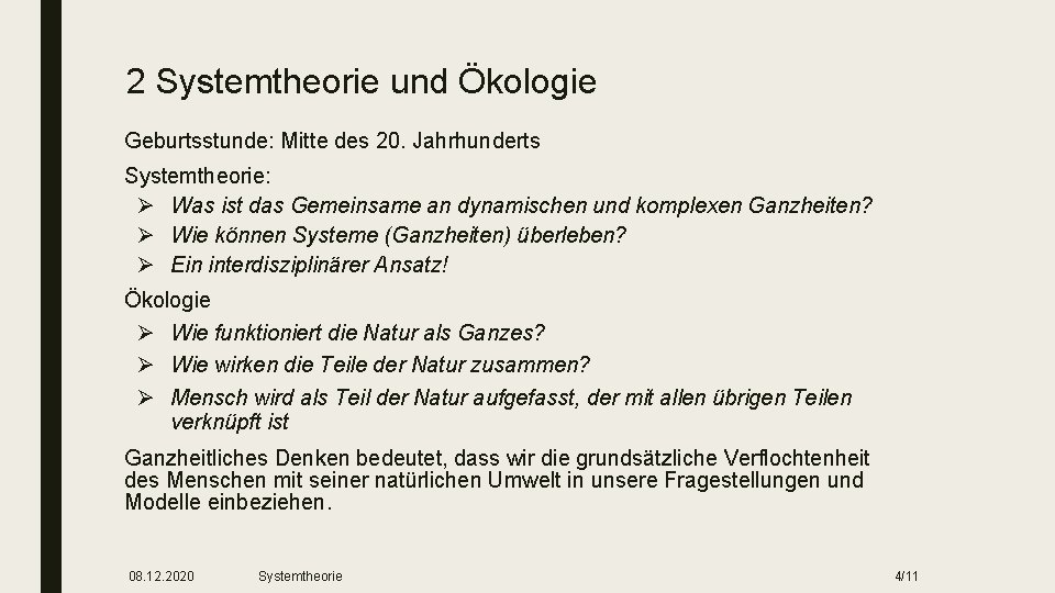 Prof Dr Heinz Siebenbrock Systemtheorie und kologie als