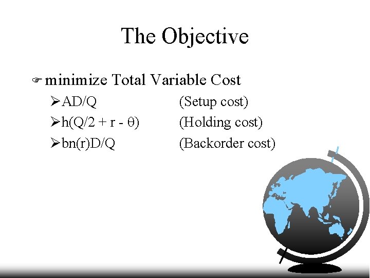 Statistical Inventory Models F Newsperson Model Single order