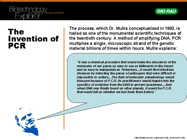 A Brief History of PCR David A Palmer