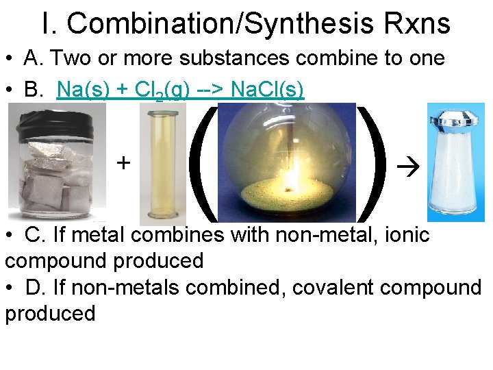 Ch 11 Chemical Reactions 11 1 Describing Chemical