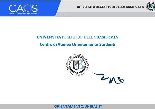 ORIENTAMENTO UNIBAS IT Le sedi Scuola di Sc