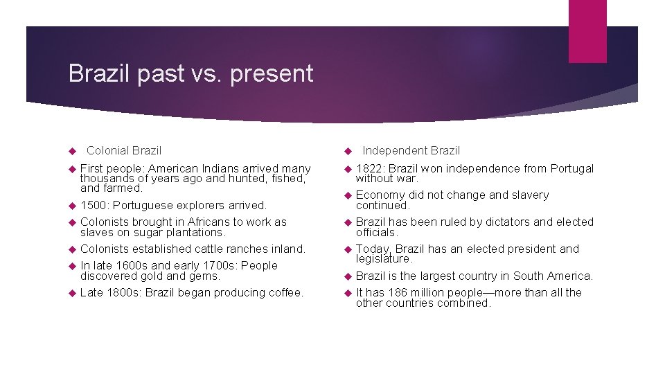 Mr Burton 10 2 WORLD GEOGRAPHY BRAZIL History