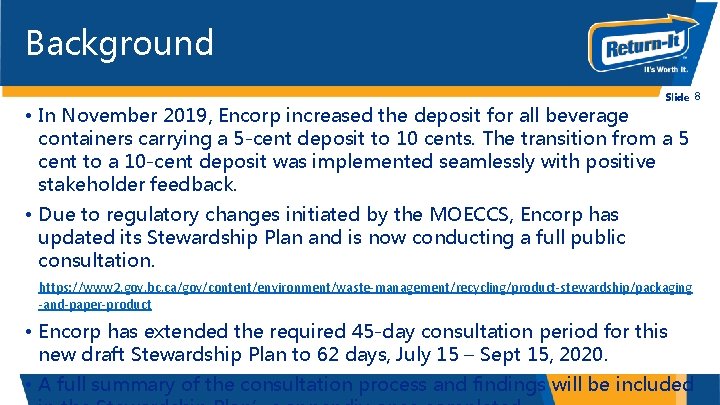 Encorp Pacific Beverage Stewardship Plan 2020 2024 Summary