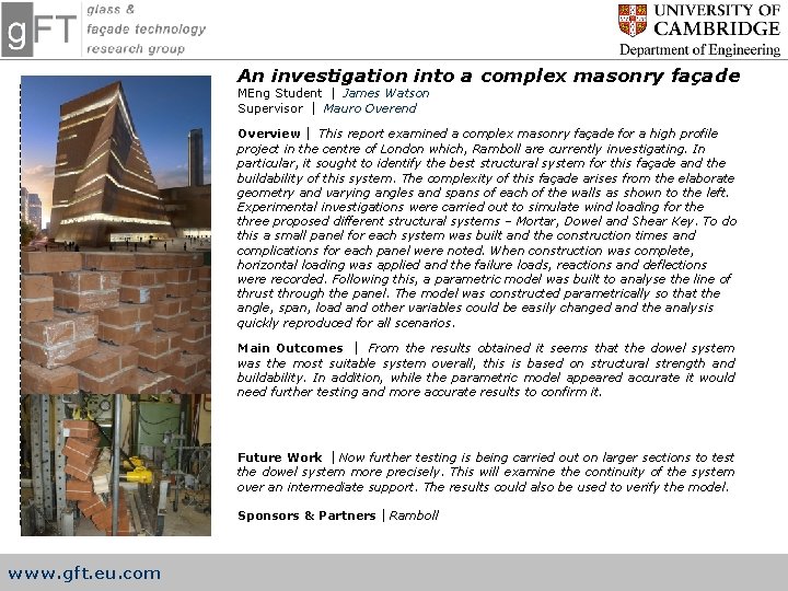 An investigation into a complex masonry faade MEng