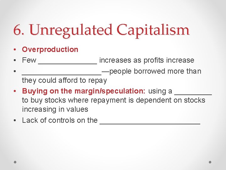 Causes of the Great Depression 1 Overproduction The