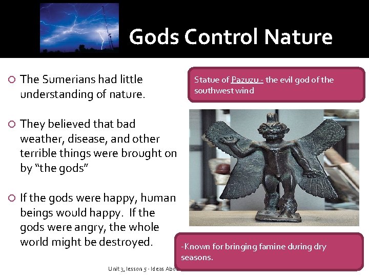 UNIT 3 Lesson 5 Ideas about Gods THINGS