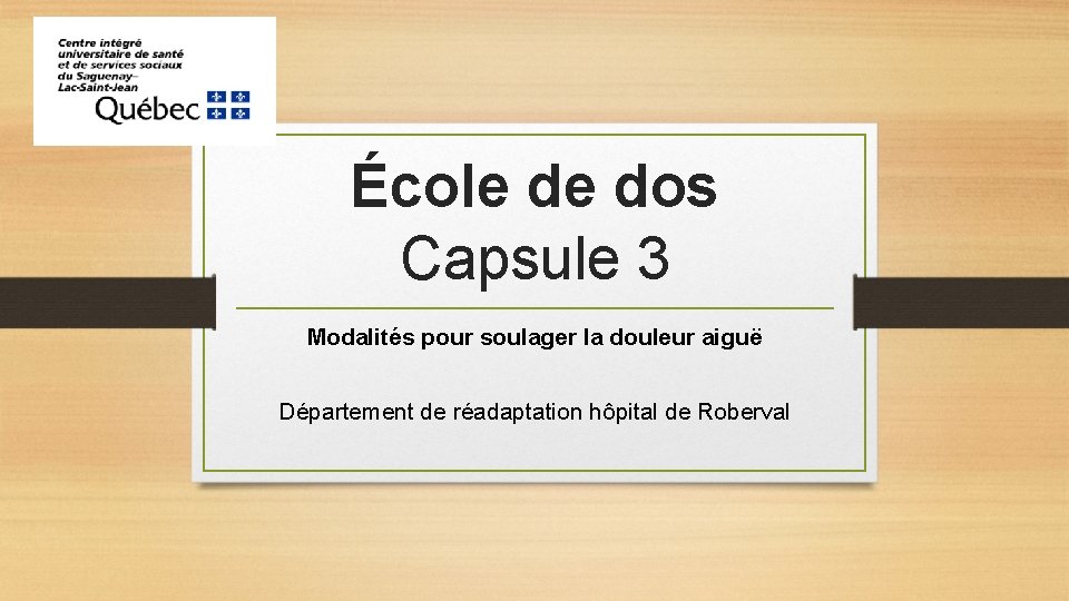 cole de dos Capsule 3 Modalits pour soulager