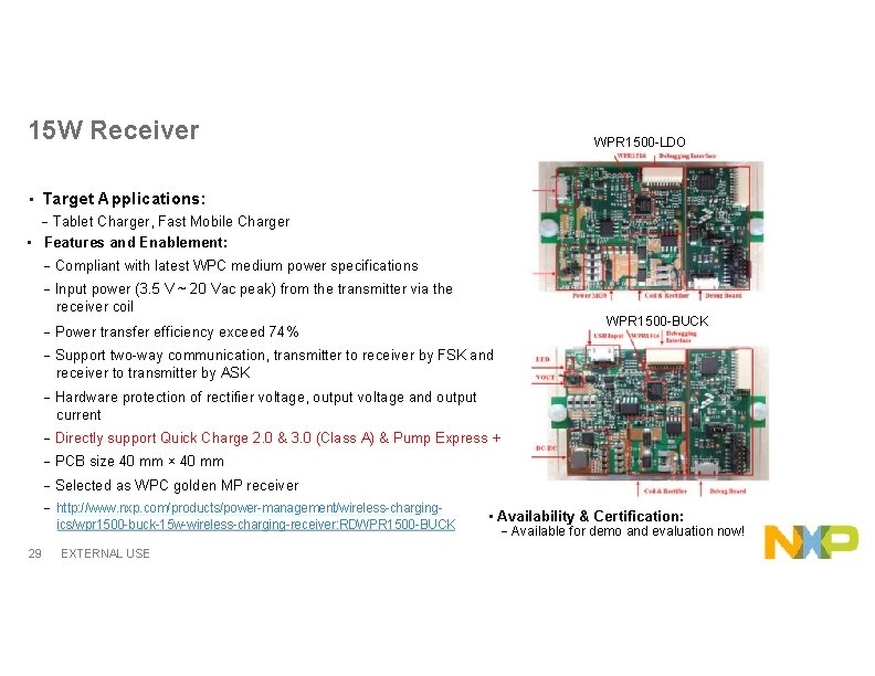 Introduction to WIRELESS POWER TRANSFER EXTERNAL USE Wireless