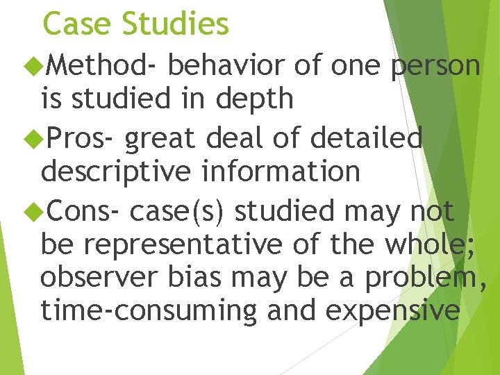 Psychology Unit One Psychological Research Objectives List describe