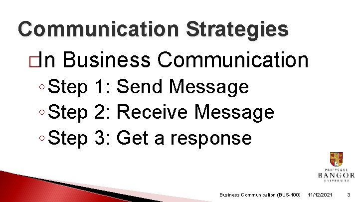 Business Communication Lecturer Gareth Jones Class 6 Communication