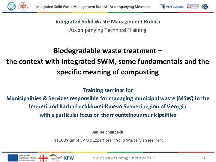 Integrated Solid Waste Management Kutaisi Accompanying Technical Training