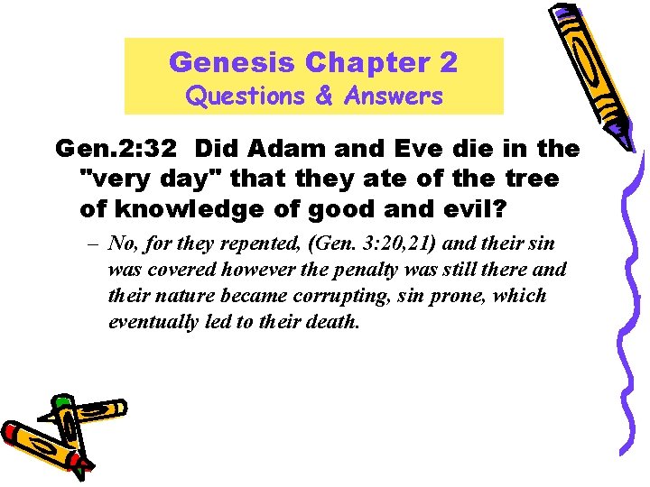 Genesis 2 Questions and Answers Genesis Chapter 2